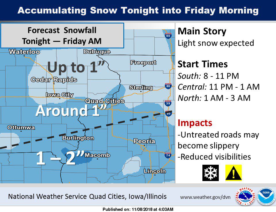 Noon update: Snow coming tonight