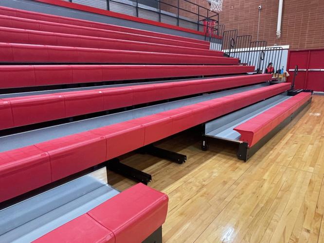 New bleachers installed just in time for Senior Night volleyball ...