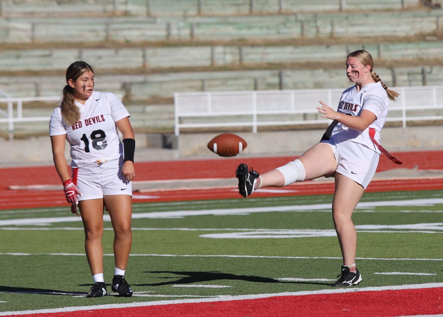 Lady Red Devil flag football team goes 1-1 at state | Sports ...