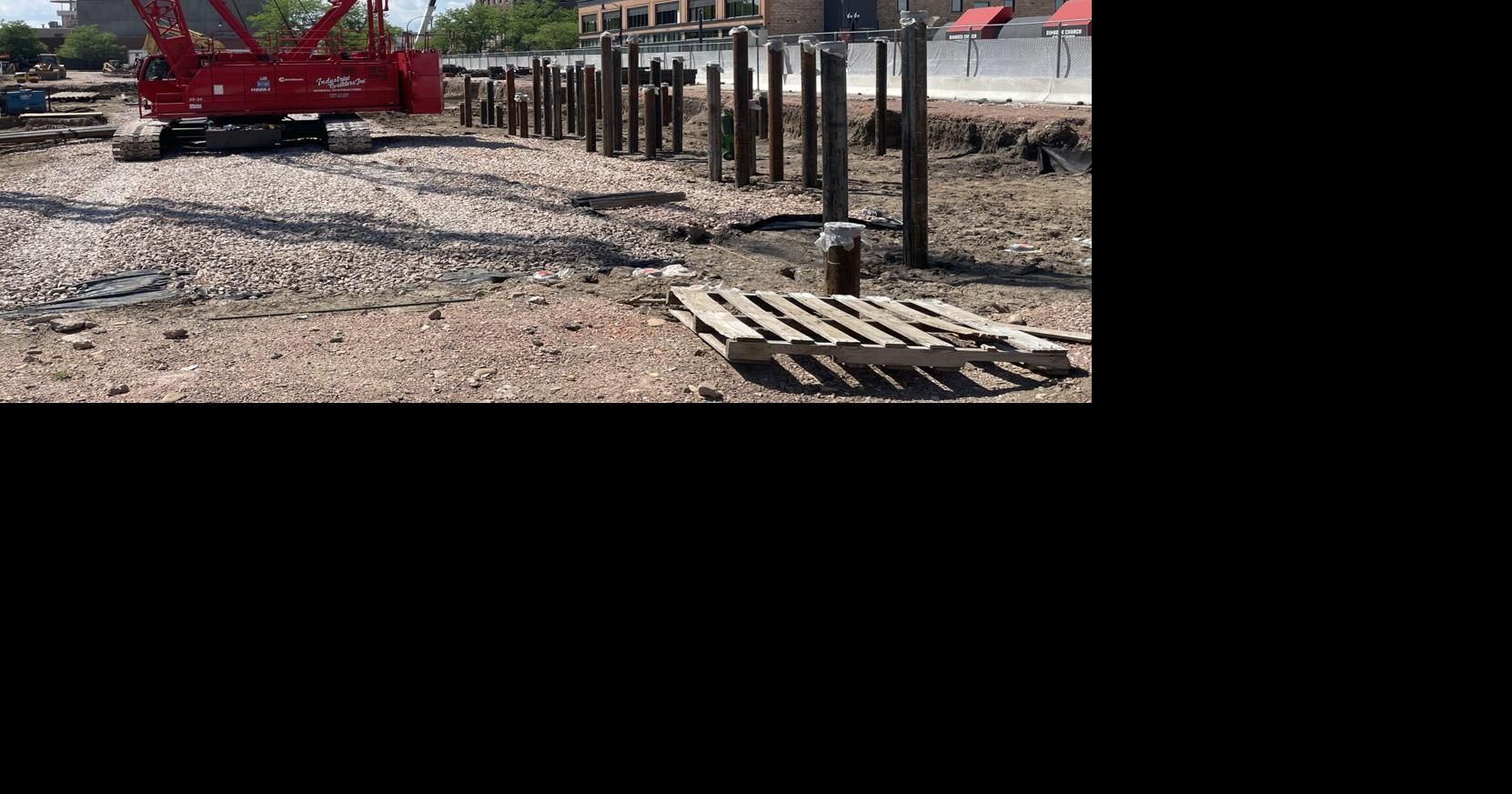 Dozens of piles driven in at Block 5 construction site in downtown ...