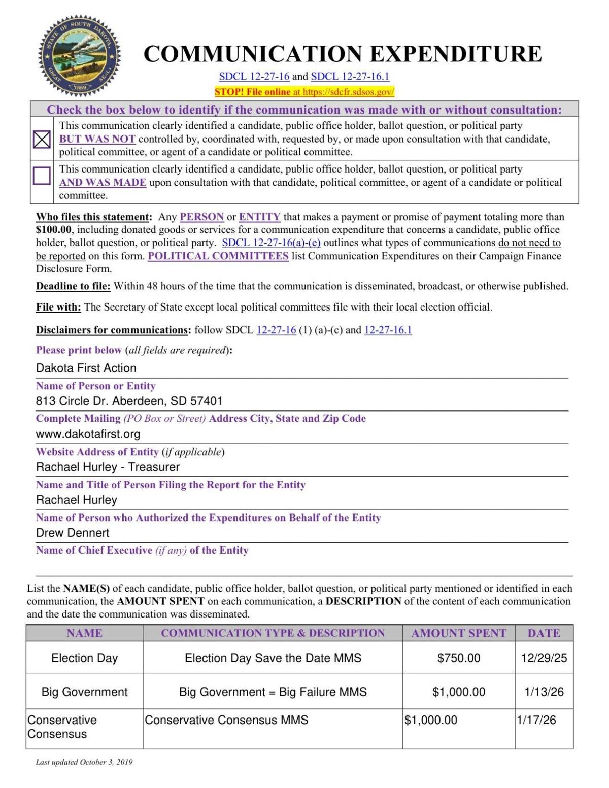 Dakota First Action PAC sends texts against Rapid City TIF