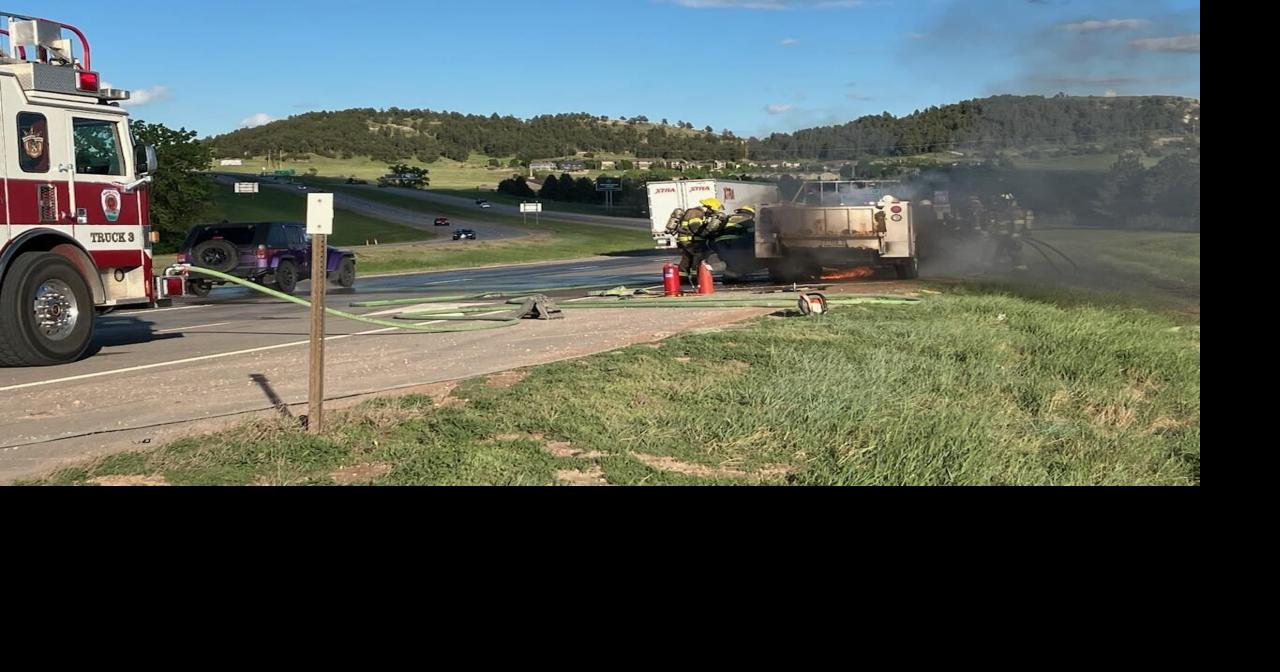 Rapid City Fire Department contains vehicle fire on I-90