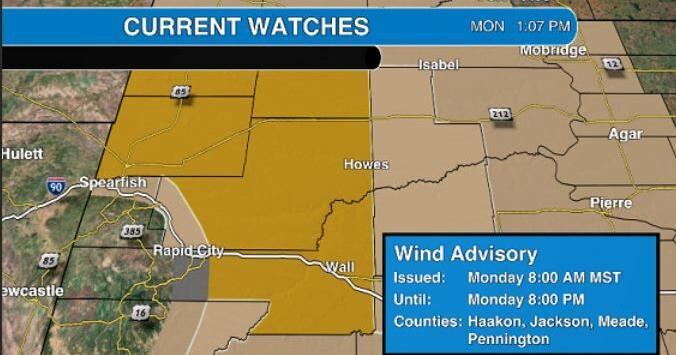 Wind weather forecast South Dakota