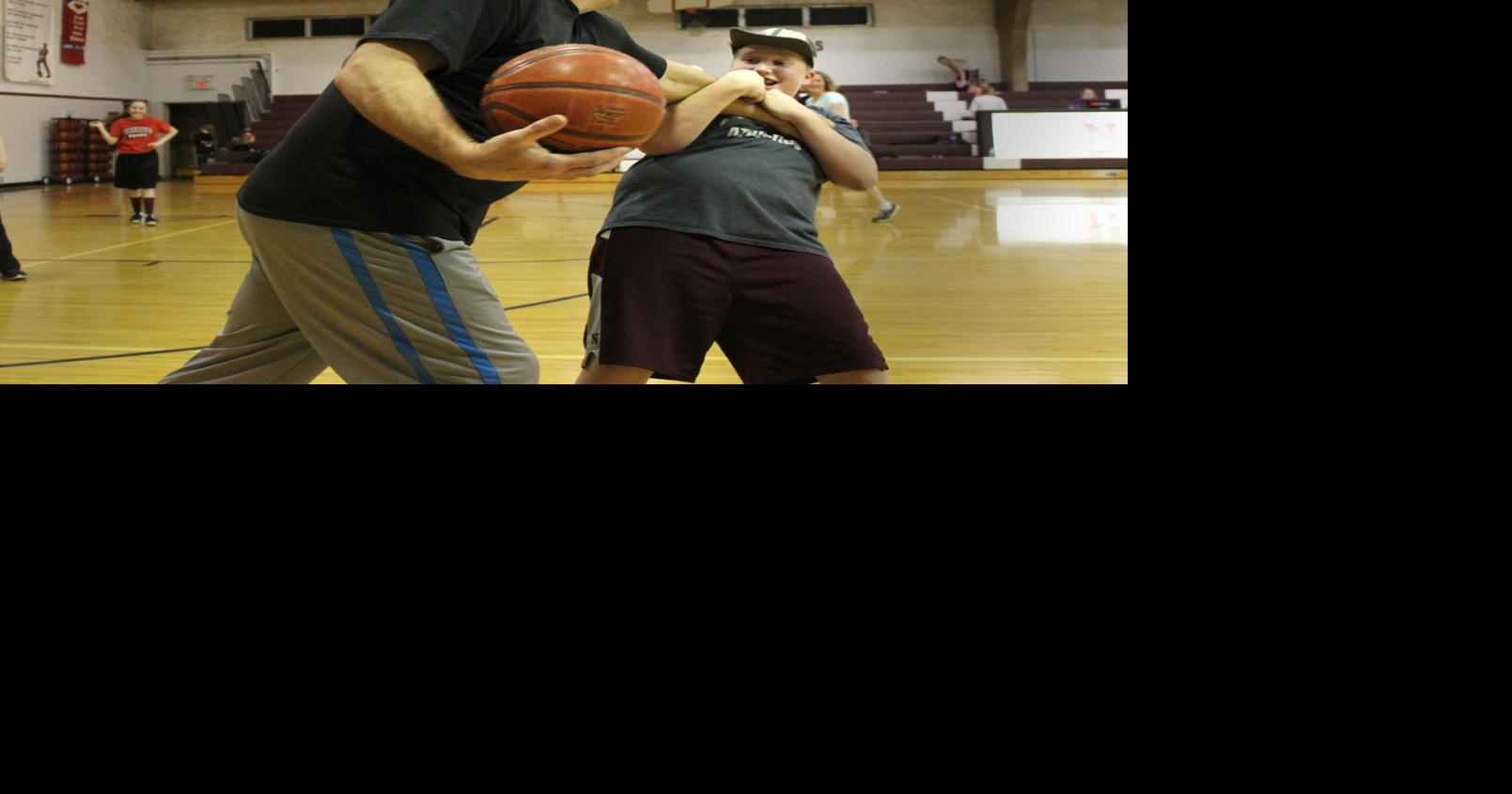 Promoting basketball at Newell elementary