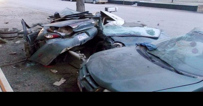 Three injured when car wraps around tree