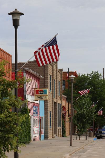 Flags line Downtown District