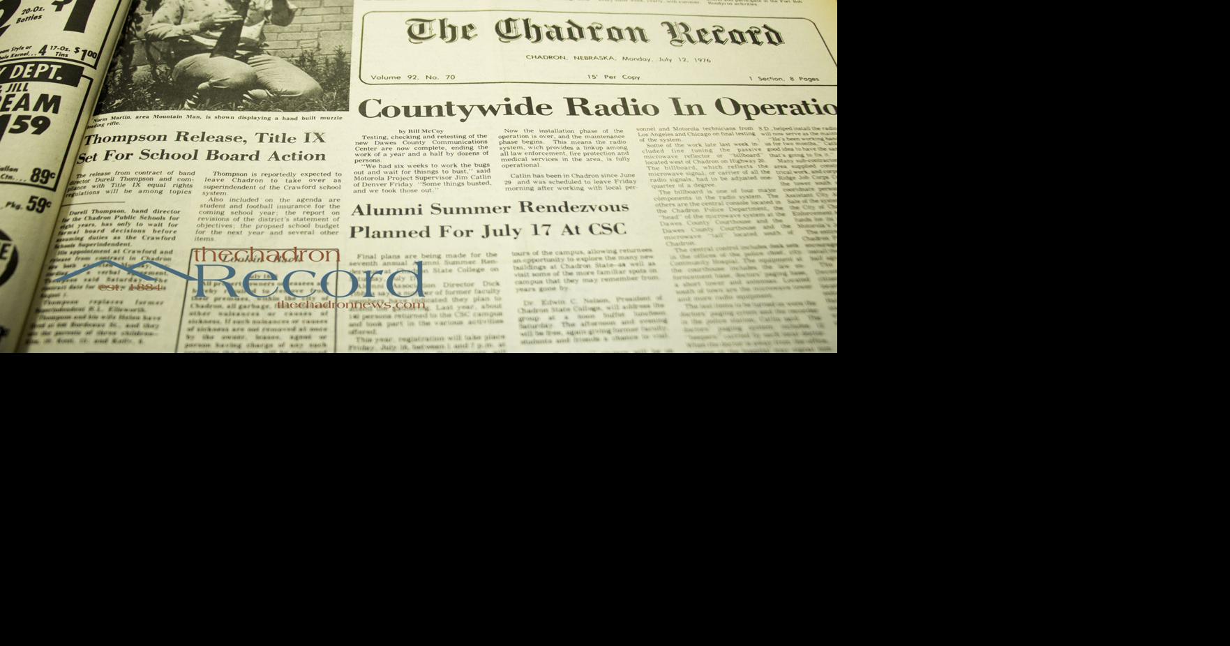 From the Archives - July 12, 1976 - The Chadron Record