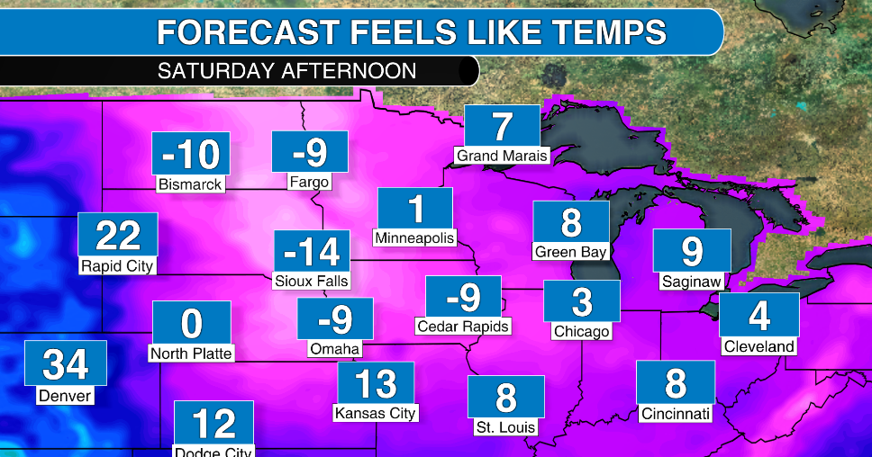 Forecast: Very cold temperatures in the Midwest this weekend