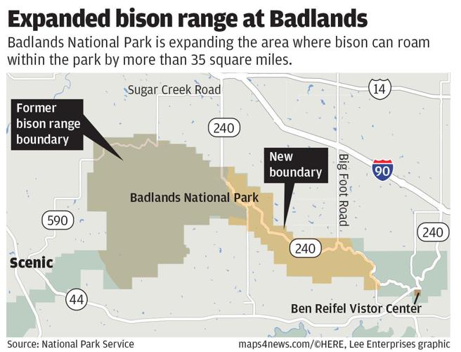 Bison getting more space in Badlands