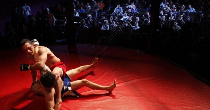 Blood and bruises in first cage fight at Elks Theater