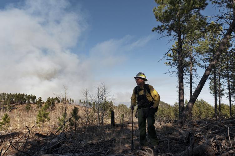 Prescribed fire burning west of Rapid City