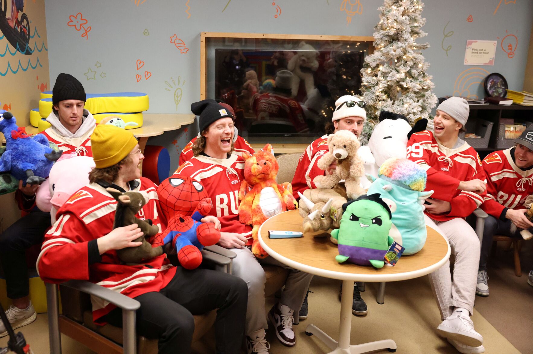 'It's super exciting for us': Davis and Rush teammates deliver teddy ...