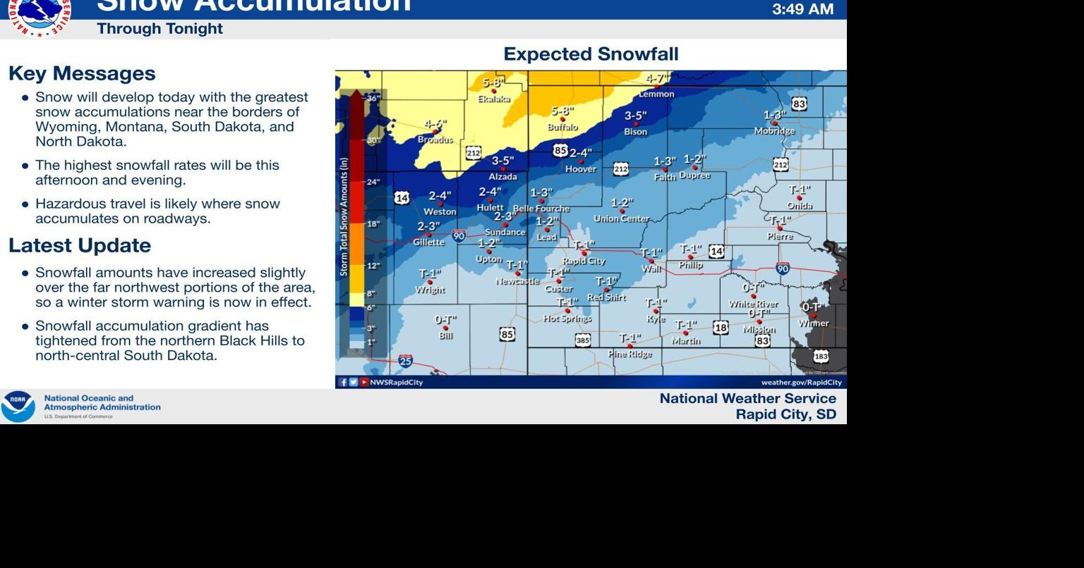 Snow expected to accumulate in western South Dakota Thursday