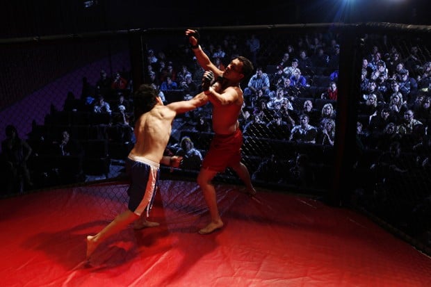 Blood and bruises in first cage fight at Elks Theater