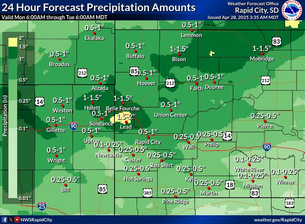 Thunderstorm watch in Rapid City area