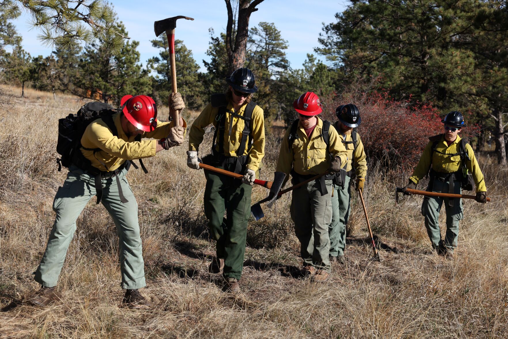 PHOTOS: South Dakota Wildland Fire crew demonstrates digging a fire line