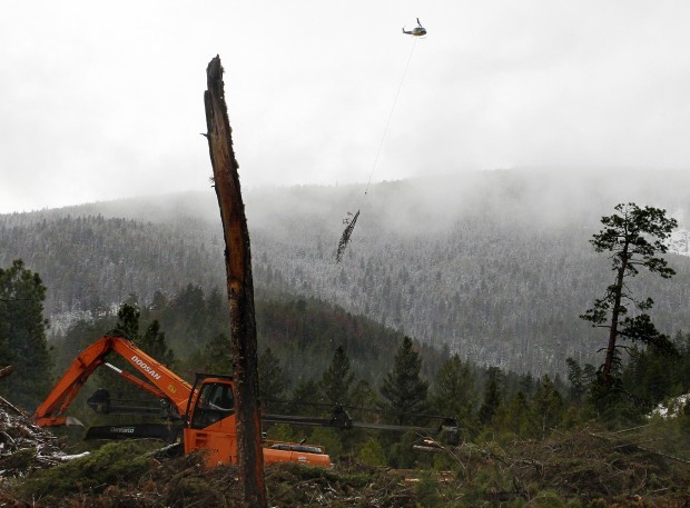 Aerial logging: Idaho-based company uses helicopter to move logs on project