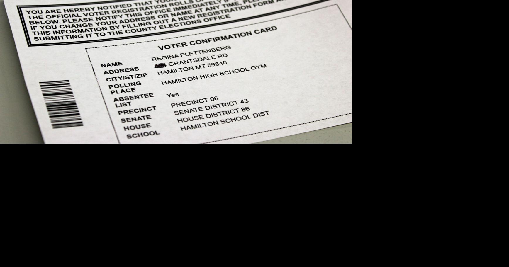 Voter confirmation cards being mailed