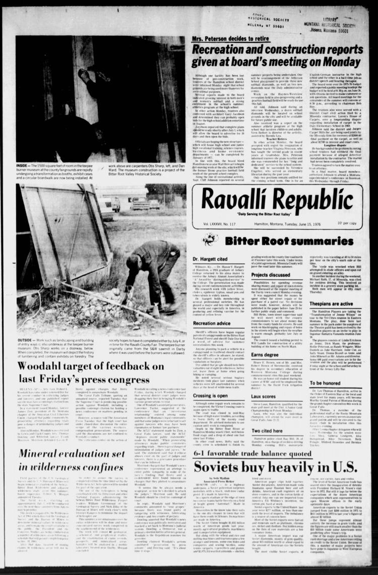 June 15 Ravalli Republic news from 50, 25 years ago