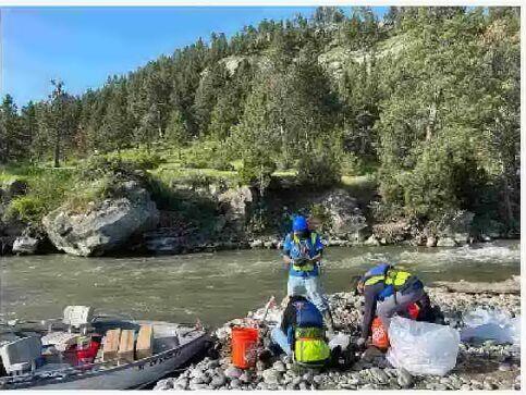 Cleanup continues along the Yellowstone River