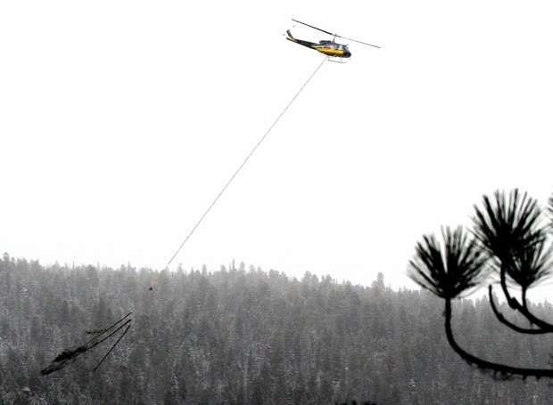 Aerial logging: Idaho-based company uses helicopter to move logs on project