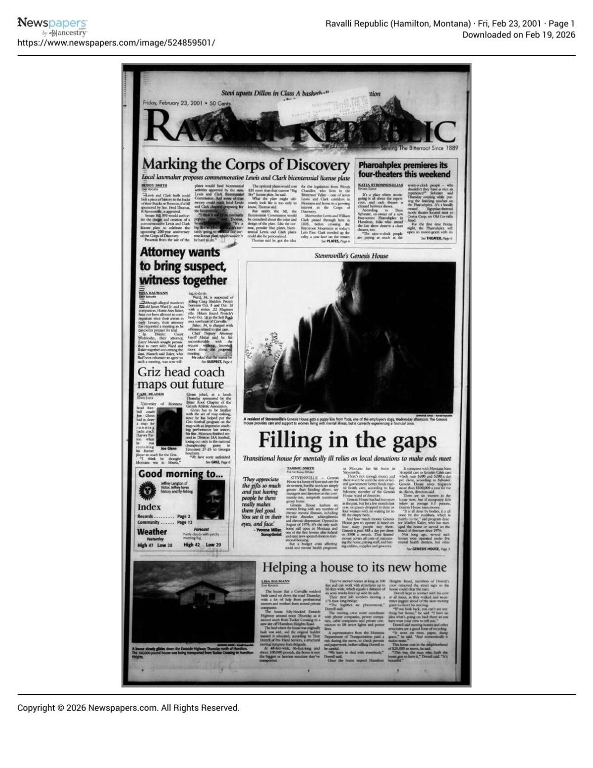 Ravalli Republic, 2/23/2001