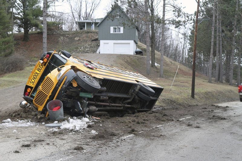 Two taken to hospital after bus tips over | Local News | record-eagle.com