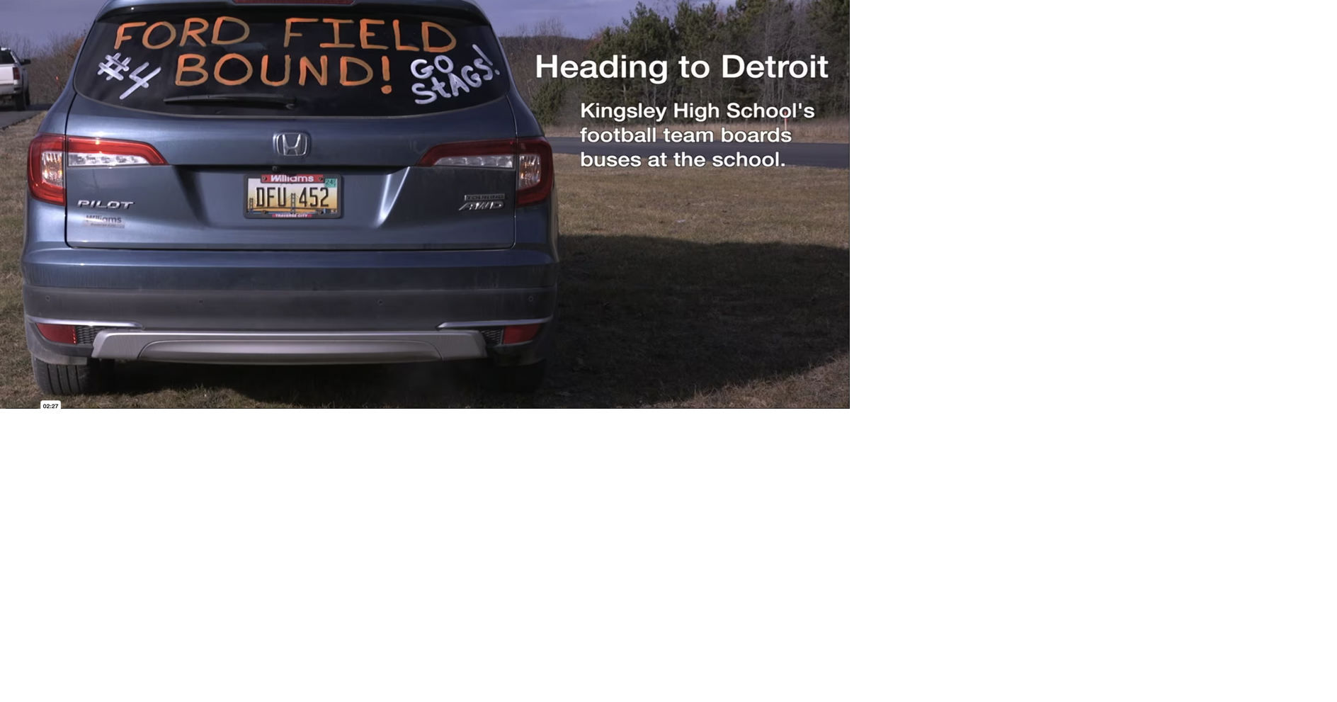 Video: Kingsley High School football team heads to Ford Field for ...