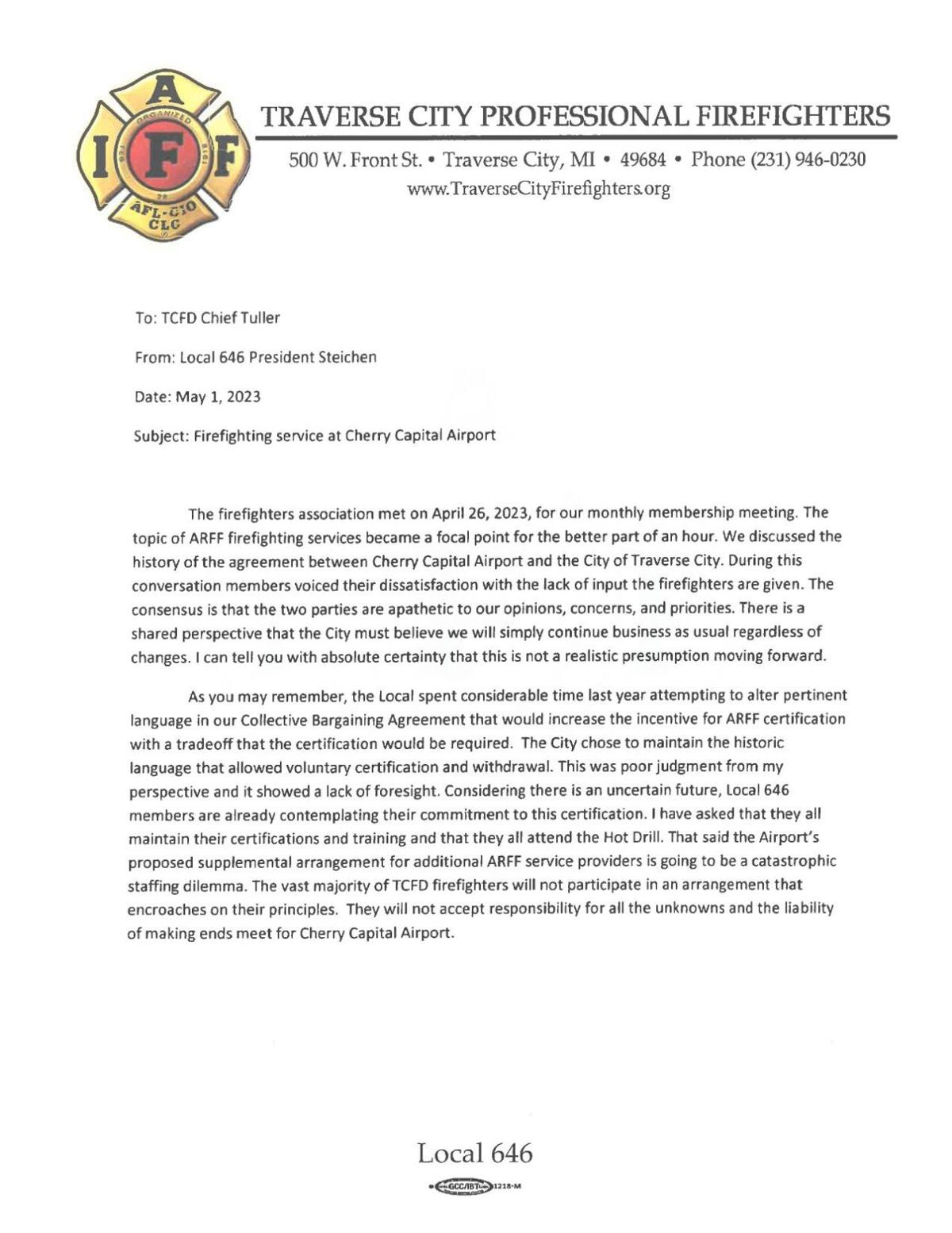 Firefighters union wanted to ax airport contract | Local News | record ...