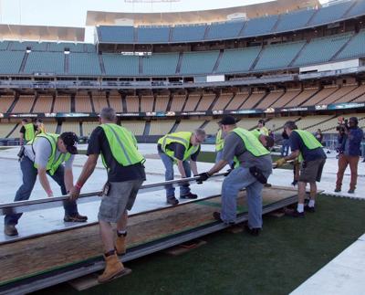 Crews working on ice rink at Dodger Stadium | Sports | recordargusnews.com