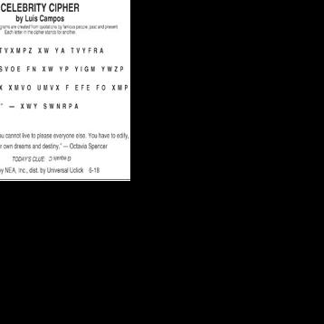 Celebrity Cipher | Entertainment | recordargusnews.com