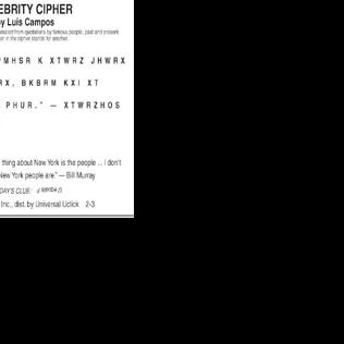Celebrity Cipher | Entertainment | recordargusnews.com