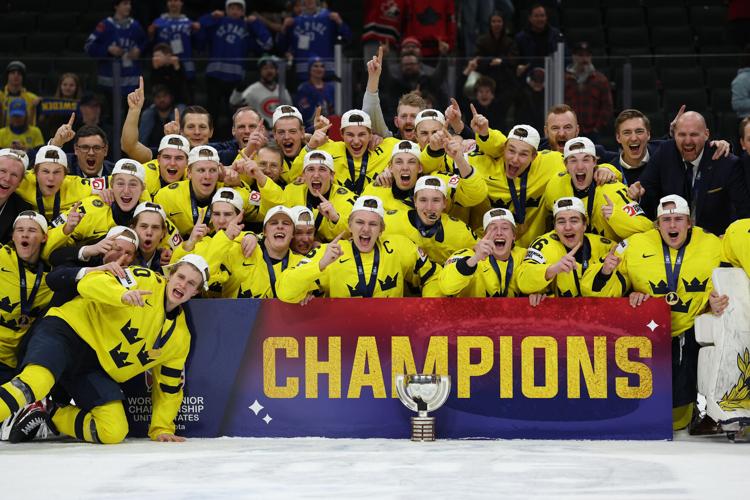 Sweden beats Czechia 4-2 for its 3rd world junior hockey title ...