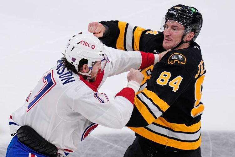 Old rivals Bruins, Canadiens drop gloves at opening faceoff in matchup ...