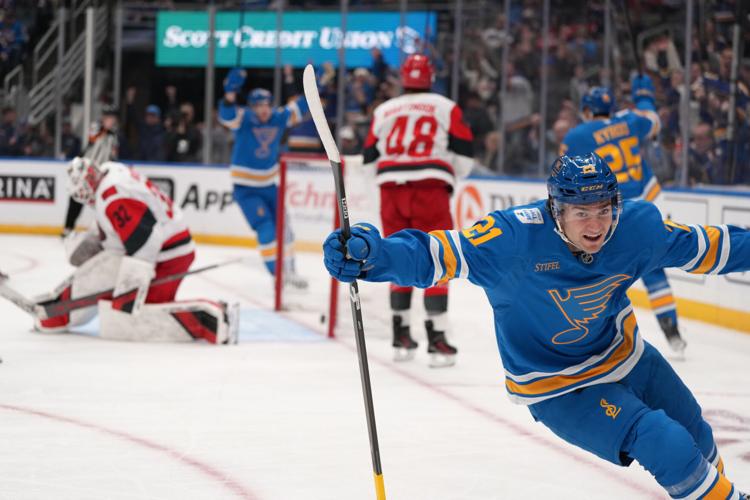 Blues snap 3-game skid with 3-0 win over Hurricanes | National Sports ...