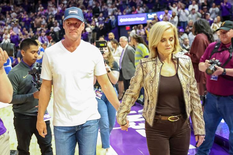 LSU football coach Kiffin attends Tigers' women's hoop game as Ole Miss ...