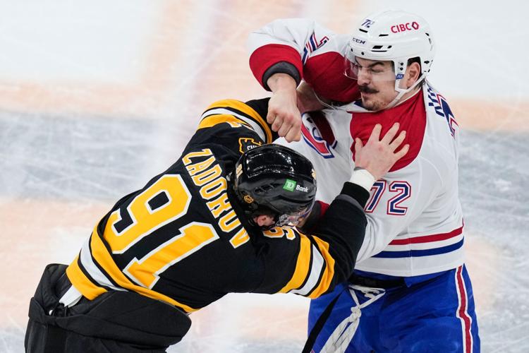 Old rivals Bruins, Canadiens drop gloves at opening faceoff in matchup ...