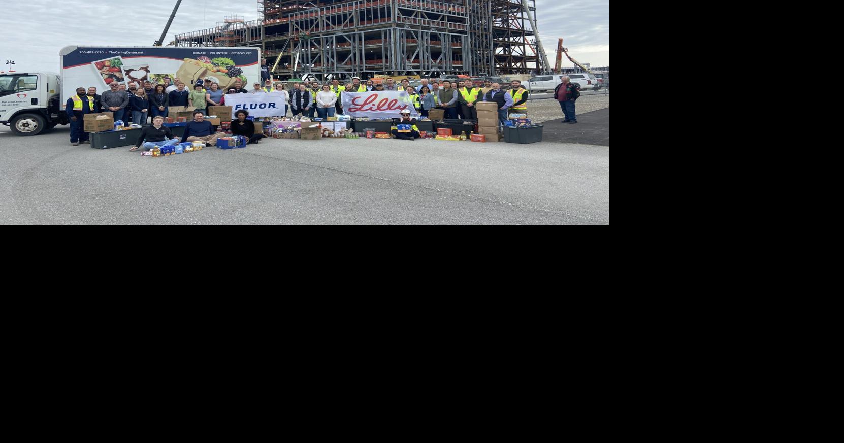 Lilly and Fluor staff donated nearly 2,500 pounds of food to the Caring ...