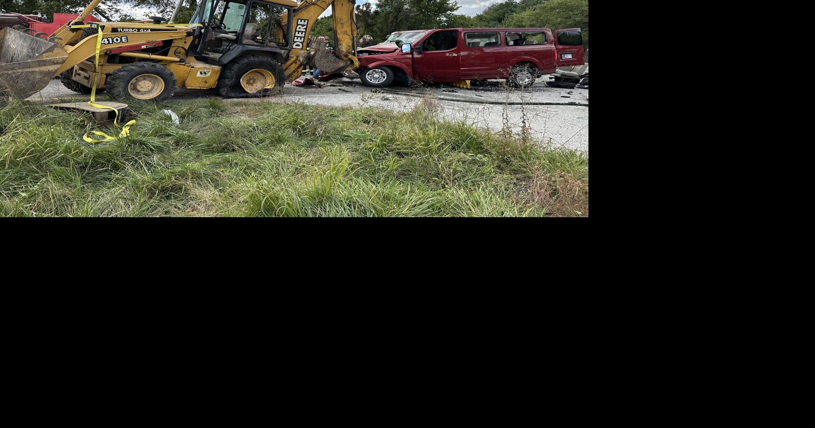 Vanload of girls crashes into backhoe | Across Indiana | reporter.net