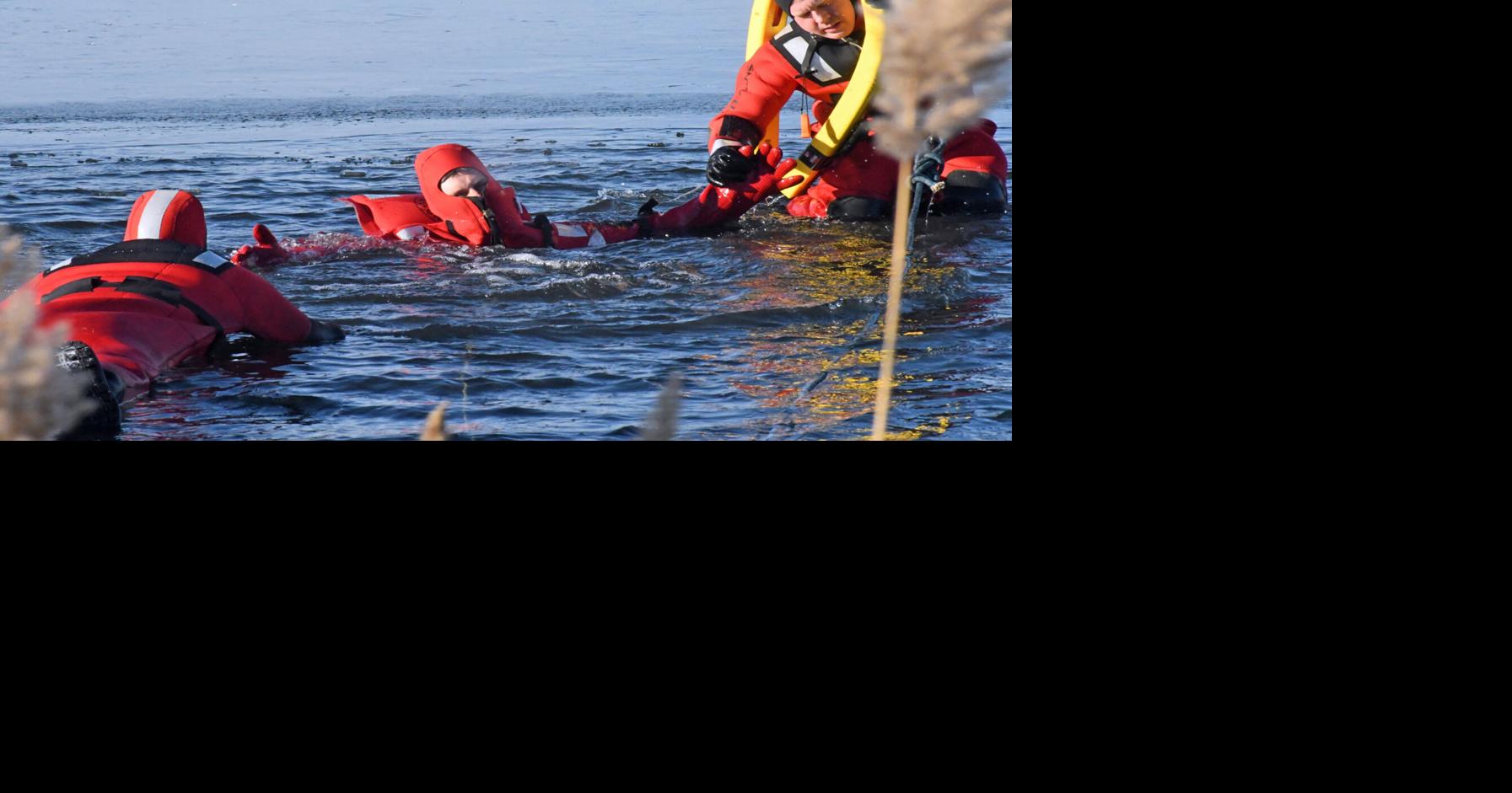 Cold-water rescue training sends firefighters into frozen pond | News ...