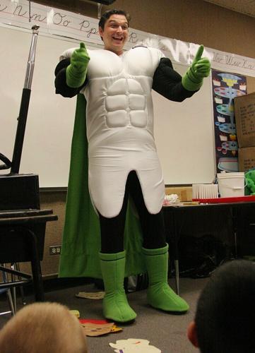 Captain Supertooth visits Kennedy Elementary School ...