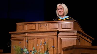 Primary President Joy Jones speaks during BYU-Idaho commencement | News ...