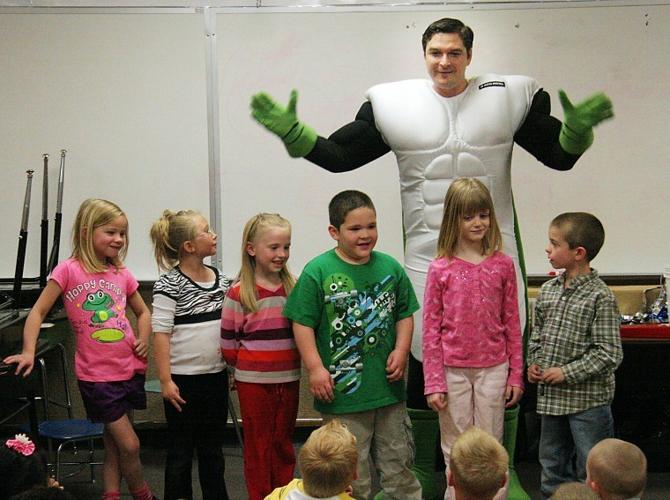 Captain Supertooth visits Kennedy Elementary School ...