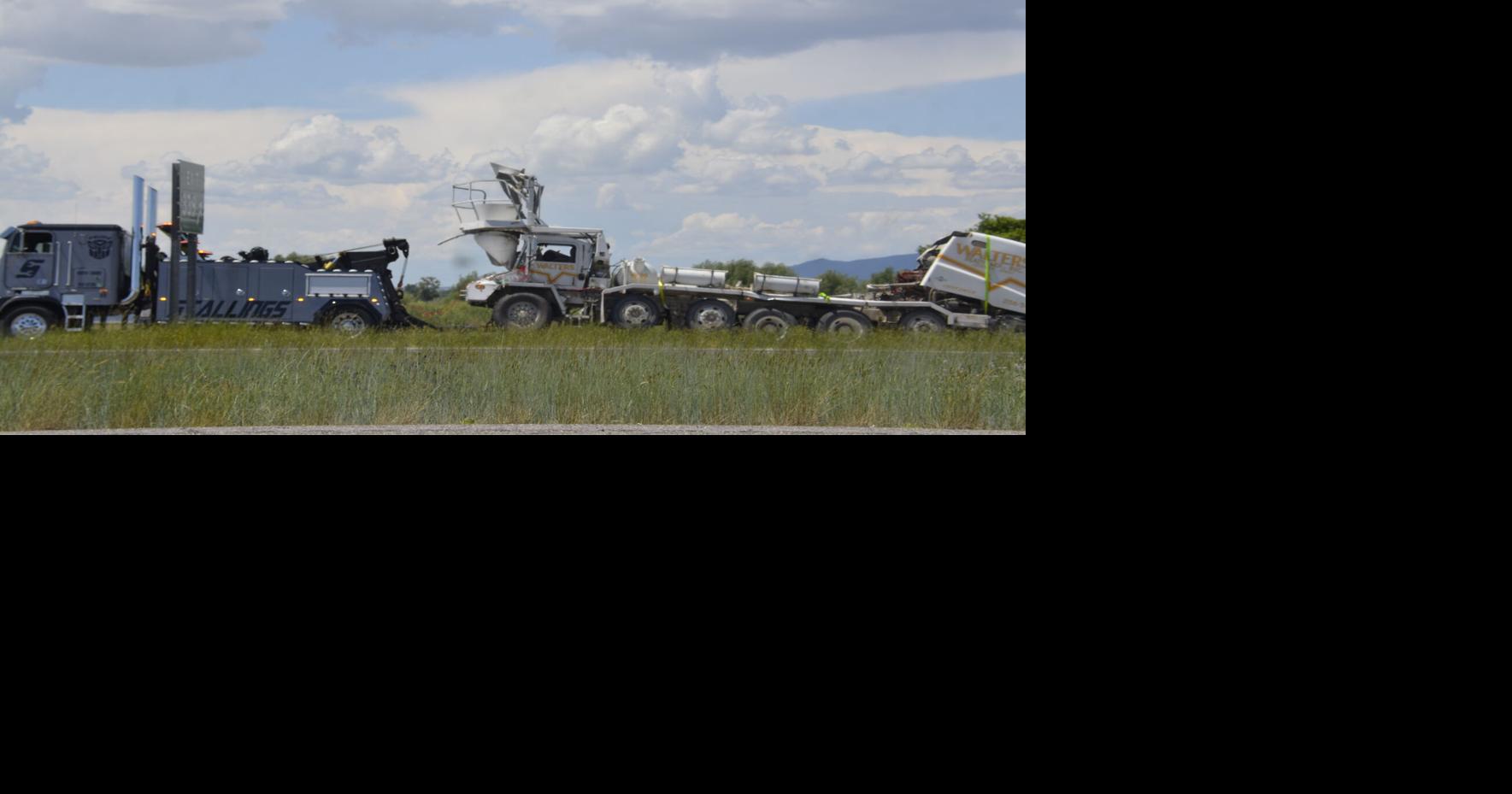 Cement truck overturns on U.S. Highway 20 blocking both lanes ...
