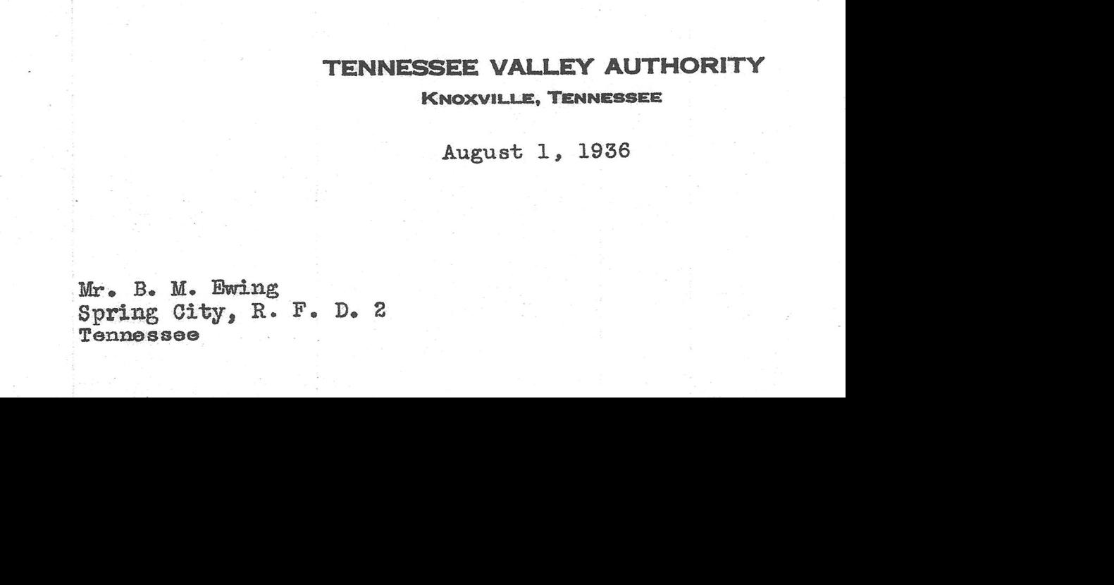 Remembering Rhea Springs: Part 17 TVA Development, Organizing and ...