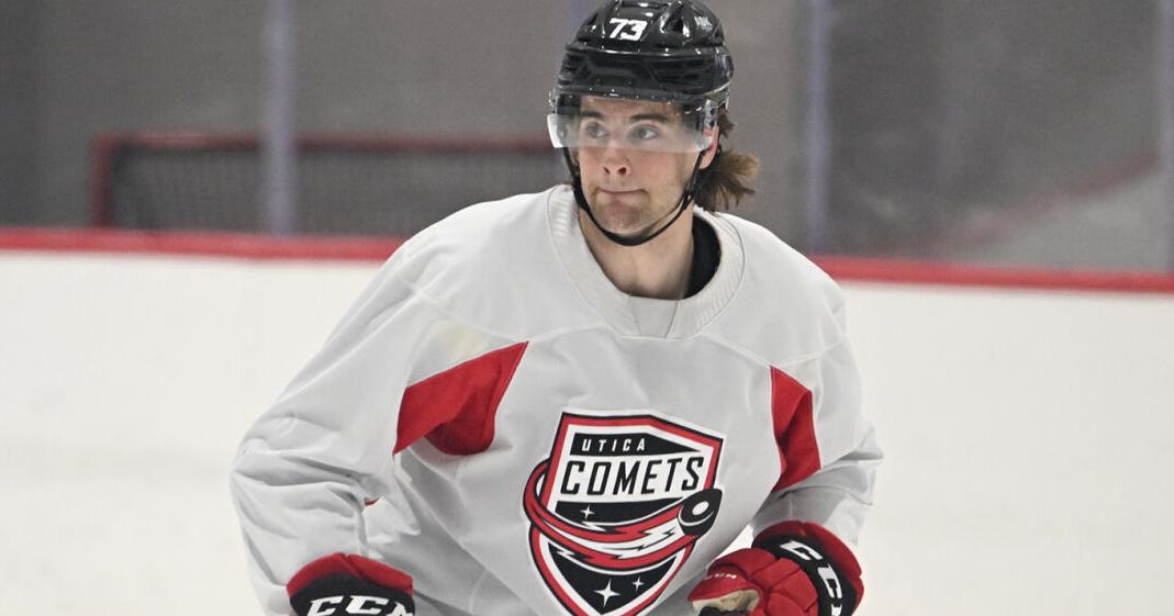 Ethan Edwards talks after first practice with Utica Comets | Sports ...