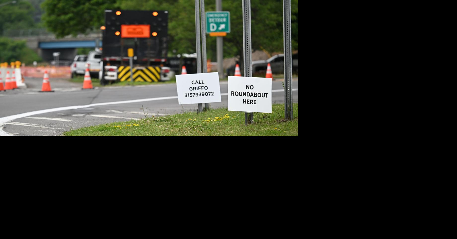 Signs spark pushback over Whitestown roundabout plan | News ...