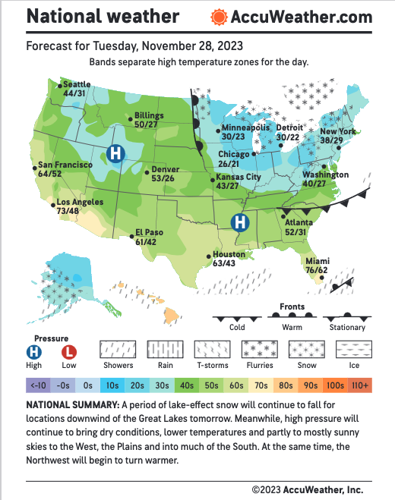 US Weather Map (color) 1128 | | romesentinel.com