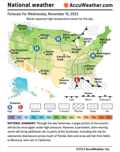 US Weather Map (color) 1115 | | romesentinel.com