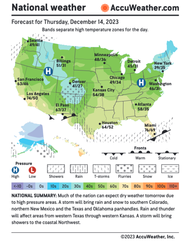 Weather map US (color) 1214 | | romesentinel.com